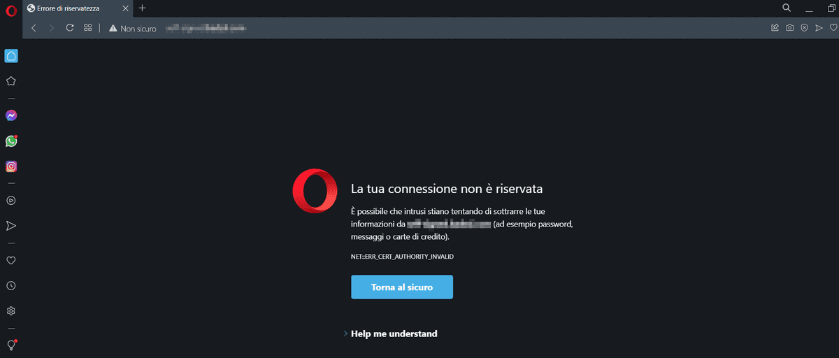 ERR_CERT_AUTHORITY_INVALID: soluzione - SupportHost