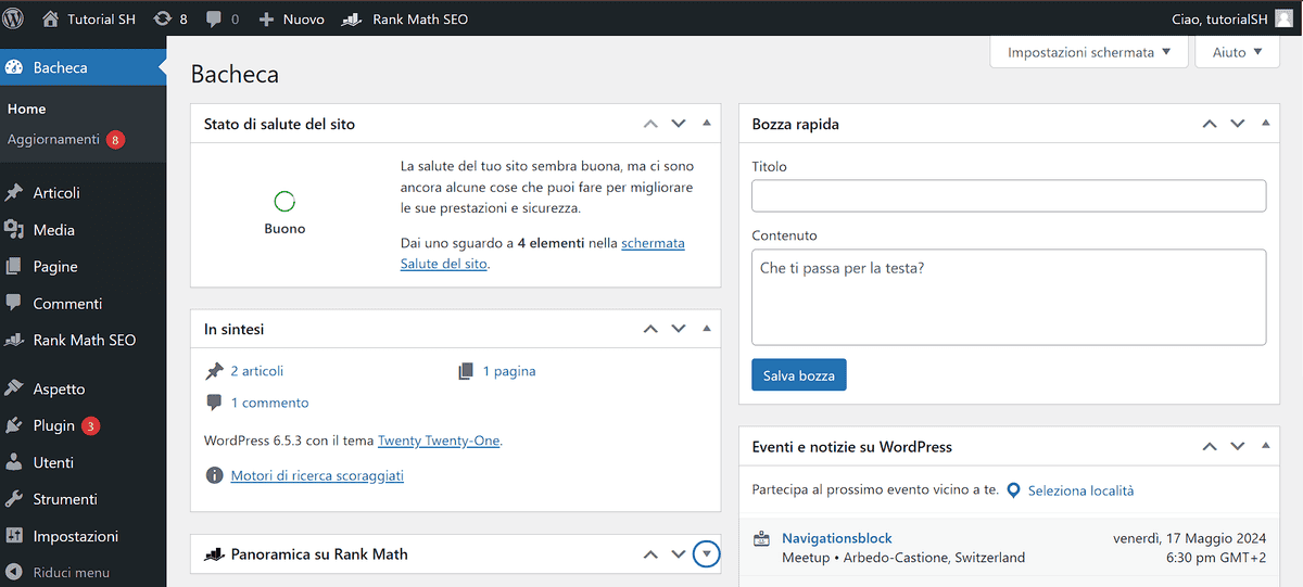 Login WordPress: come accedere all'area admin - SupportHost