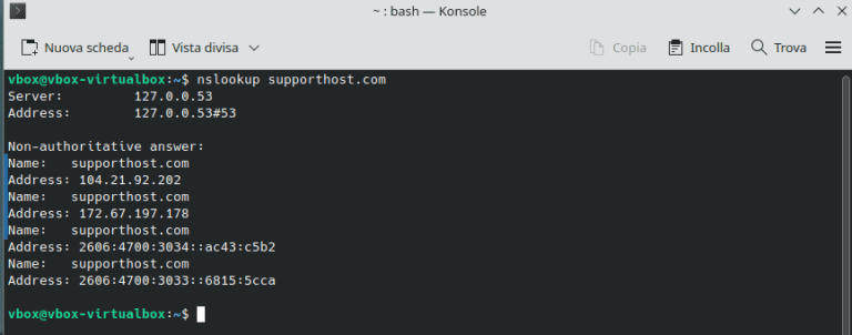 Comando nslookup Linux: verificare i DNS - SupportHost
