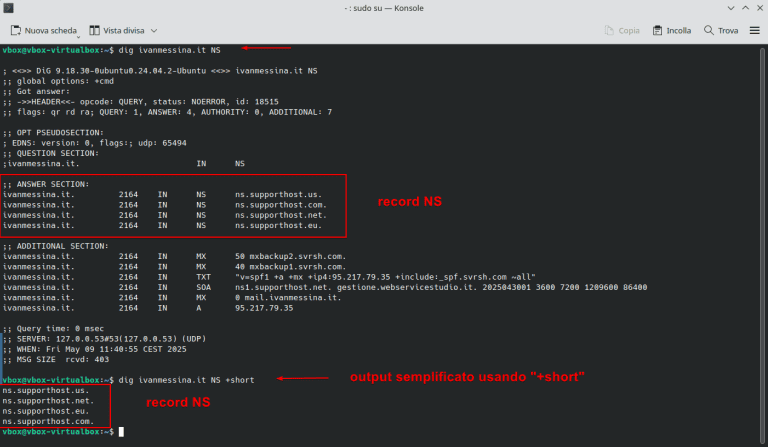 Comando dig Linux: come verificare i record DNS - SupportHost