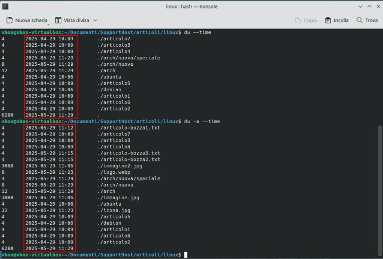 Comando du: verificare lo spazio occupato da file e cartelle