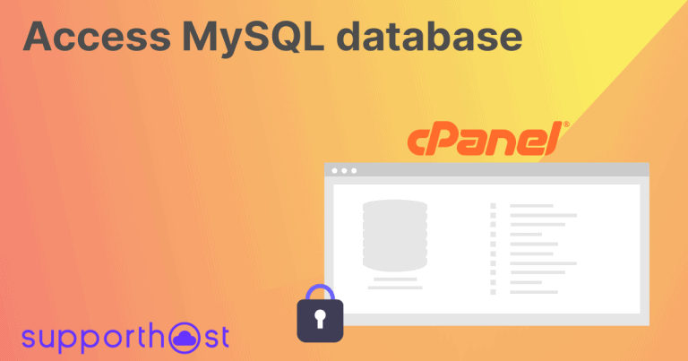Access MySQL database - SupportHost
