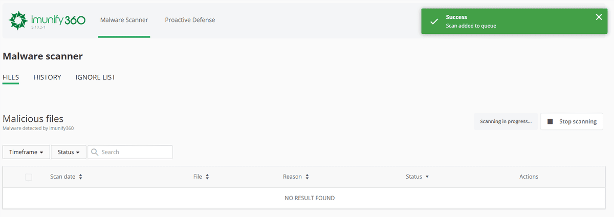 Antivirus scan - SupportHost