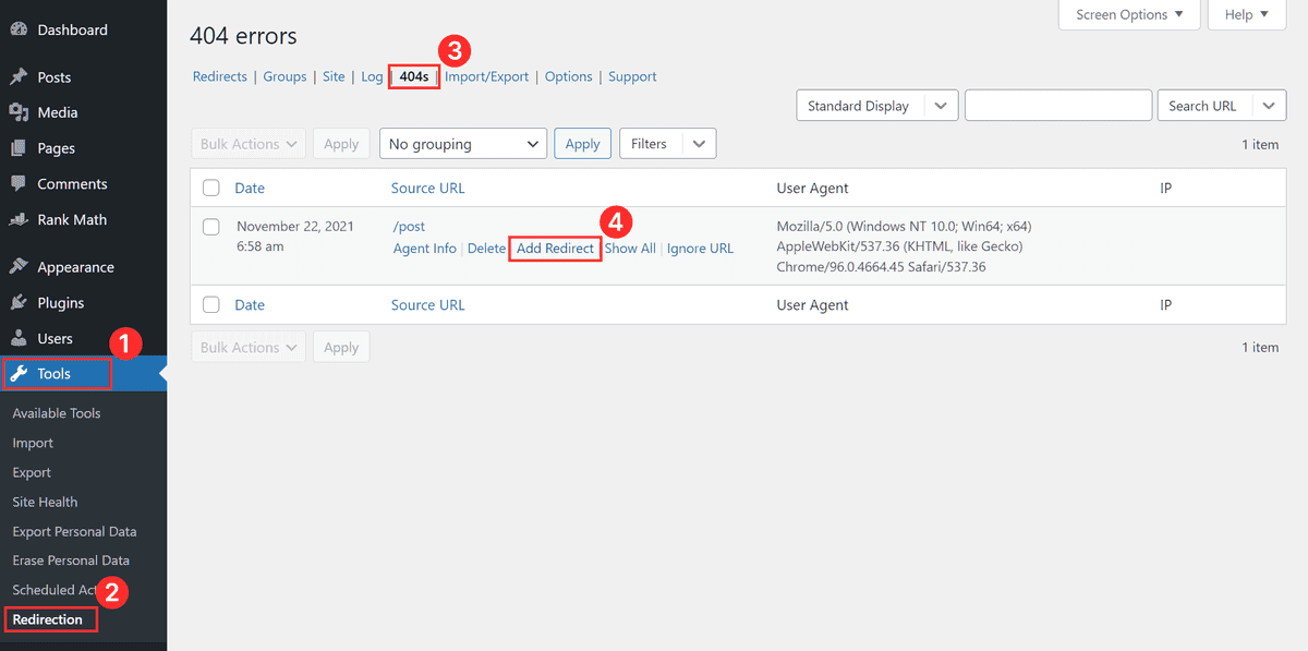 404 error: how to solve - SupportHost