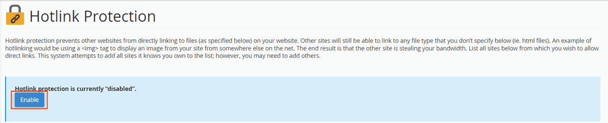 Hotlink protection - SupportHost