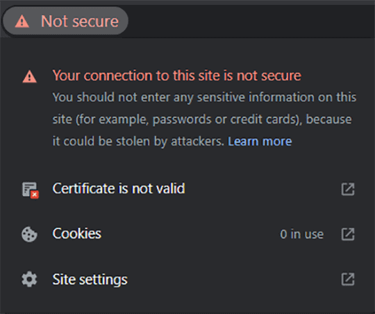 When The Connection Is Not Secure Challengelasopa