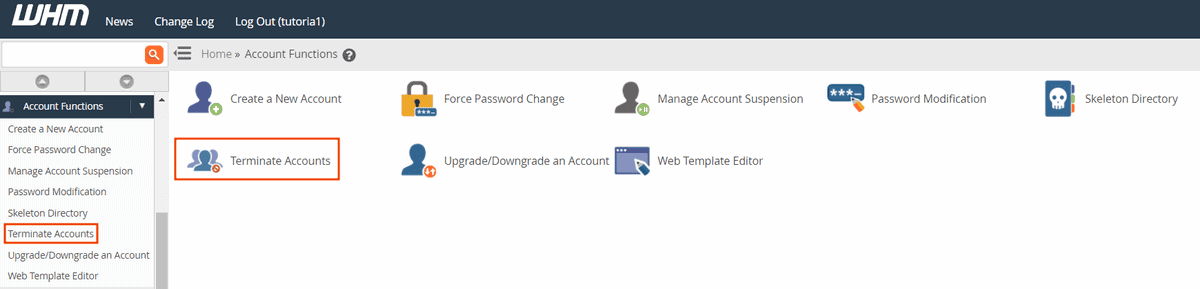 How to terminate a cPanel account (Reseller) - SupportHost