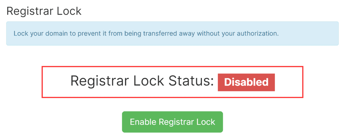 Lock/unlock domain - SupportHost