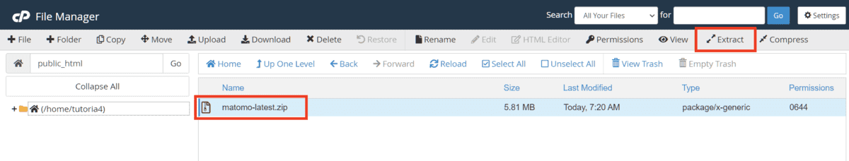 How to install Matomo - SupportHost