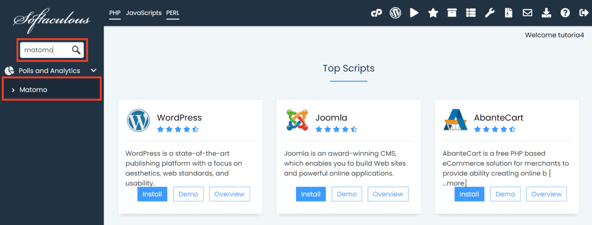 How to install Matomo - SupportHost