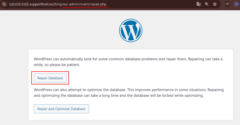 Fix the Error in Establishing a Database Connection