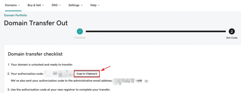 Request EPP Code/Auth Code from GoDaddy - SupportHost