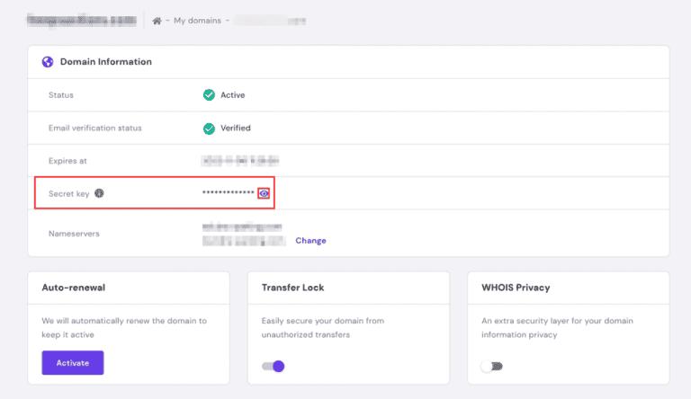 Requesting EPP Code/Auth Code from Hostinger - SupportHost